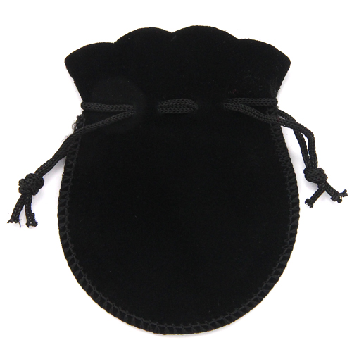 MS001B Бархатный мешочек для украшений, цвет черный (размер 7,5 на 9 см.), 1 шт.