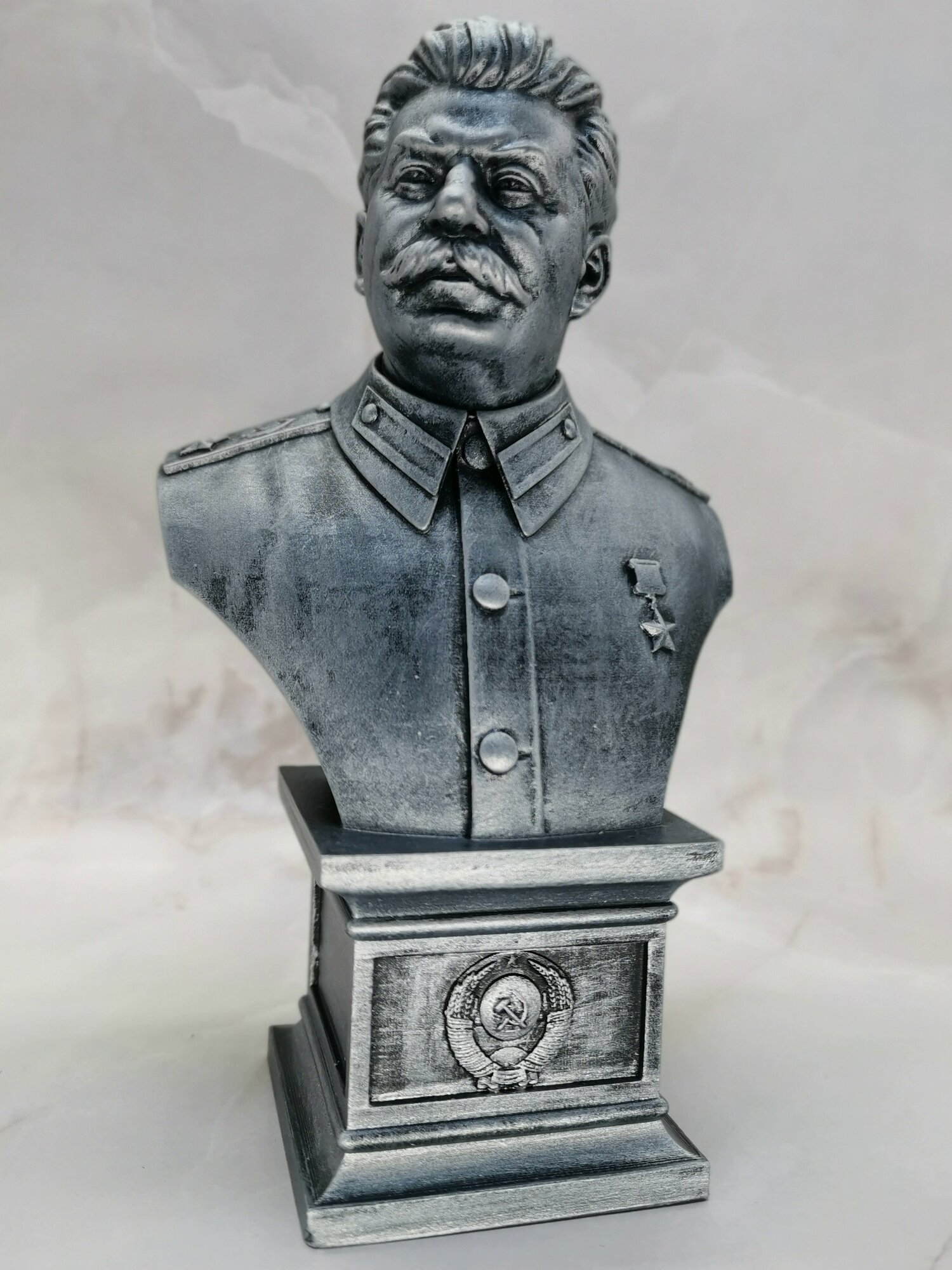 Статуэтка "Бюст Сталина", ручная работа, высота 7см, цвет серебро