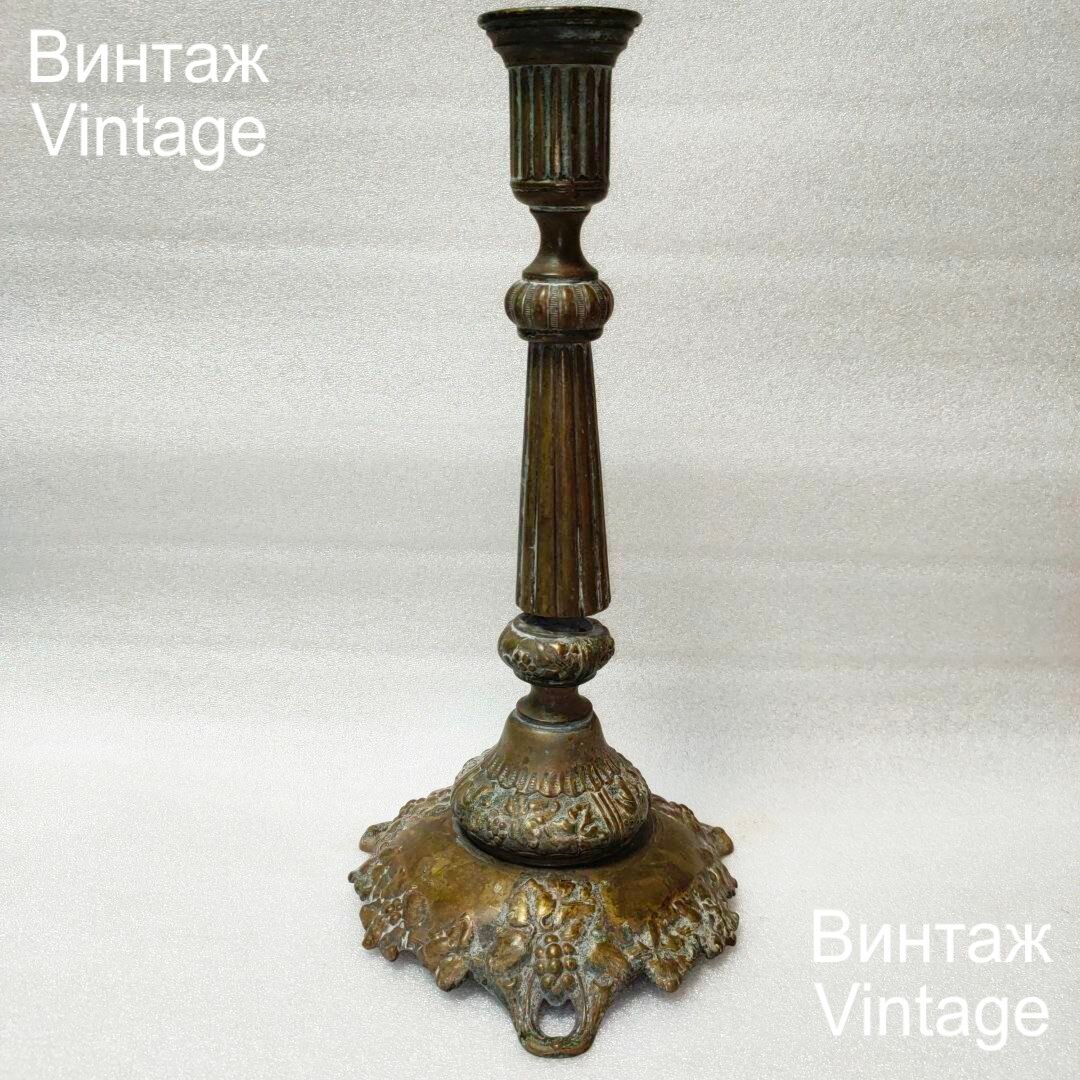 Подсвечник антикварный, старинный, на одну свечу, царская Россия