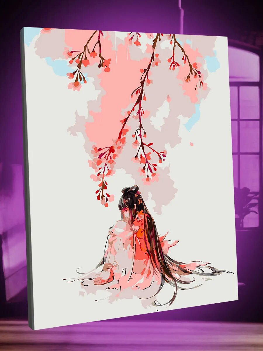 Картина по номерам Аниме цвет сакуры