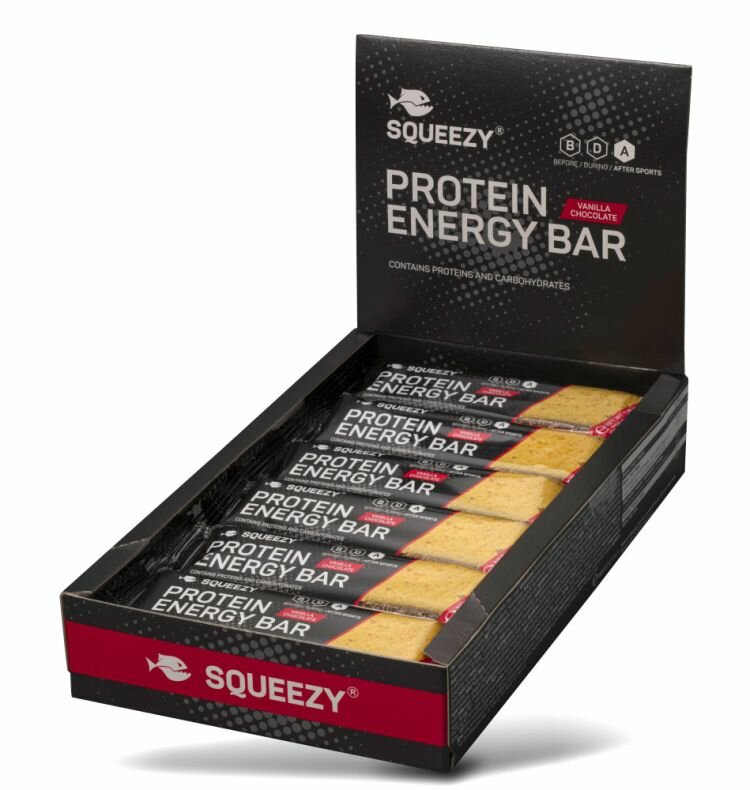 Батончики белковые с коллагеном PROTEIN ENERGY Bar SQUEEZY 12шт по 50гр,