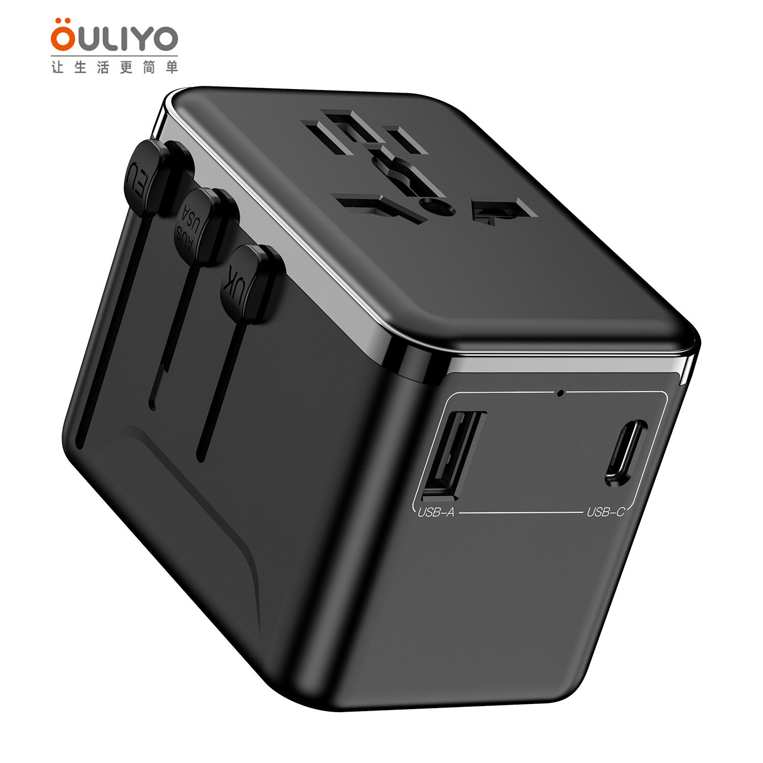 Многофункциональный адаптер для международного использования, быстрое зарядное устройство с портом 1A1C, переходник с разъемом 2.4A, адаптер для путешествий в разные страны.