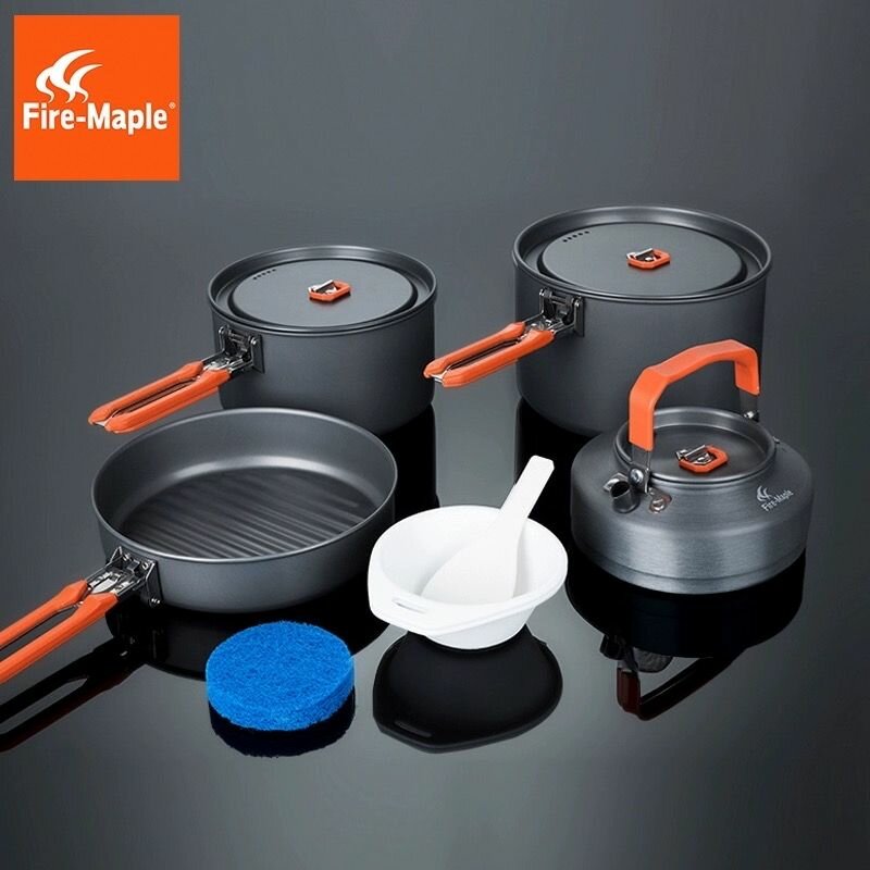 Набор портативной посуды Fire-Maple feast 4 из алюминия на 4-5 персон