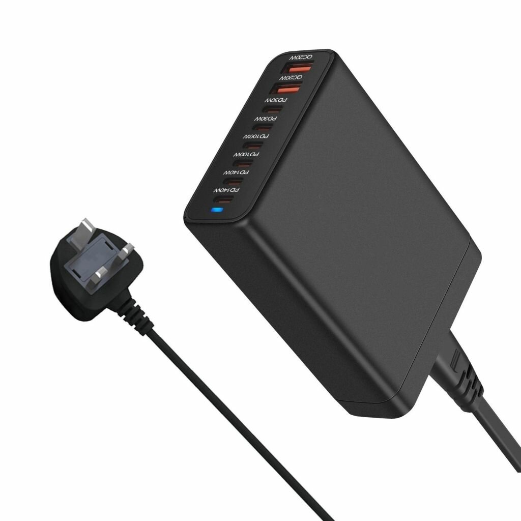 Многофункциональное зарядное устройство на основе нитрида галлия мощностью 580 Вт-Британский стандарт-черный