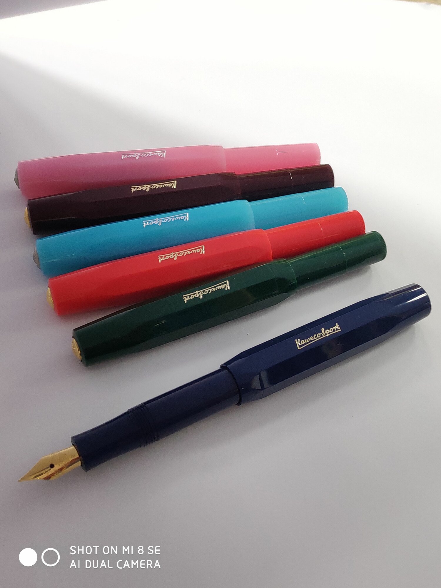 Карманная перьевая ручка F "Kaweco Sport" BLUE GOLD.