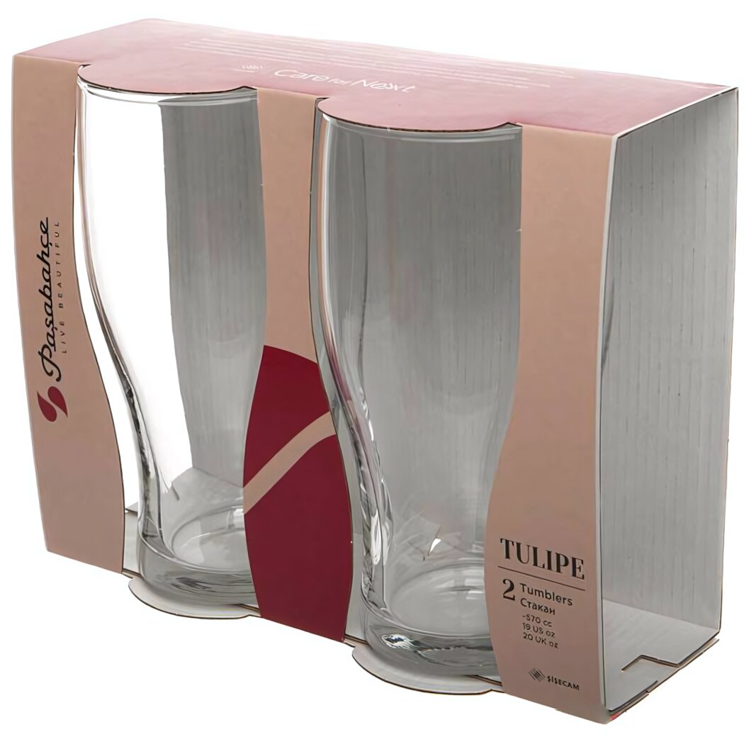 Набор пивных стаканов «Тулип» 2шт, 570мл, стекло, для комфортного питья