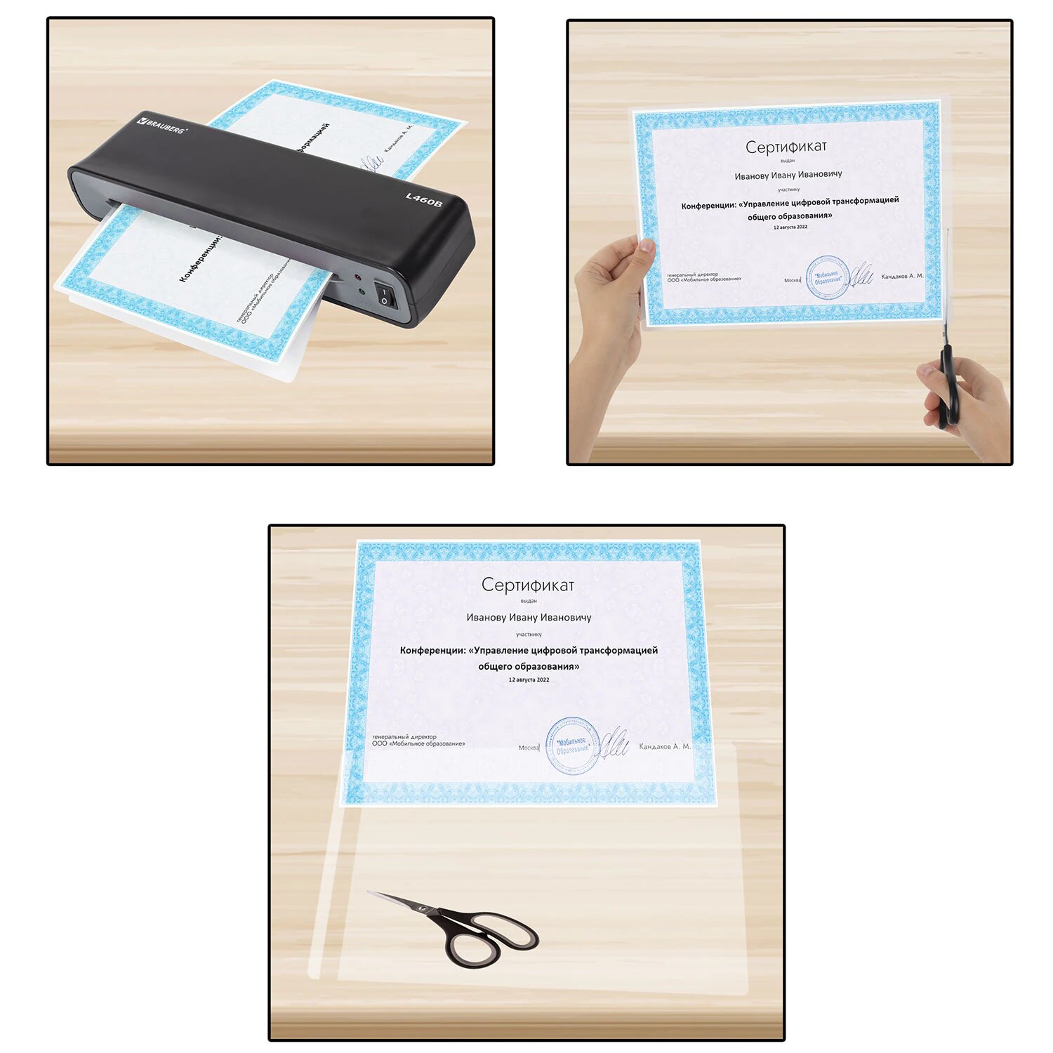 Пленки-заготовки для ламинирования извлекаемые А4, комплект 50 шт, 100 мкм, BRAUBERG, 533118