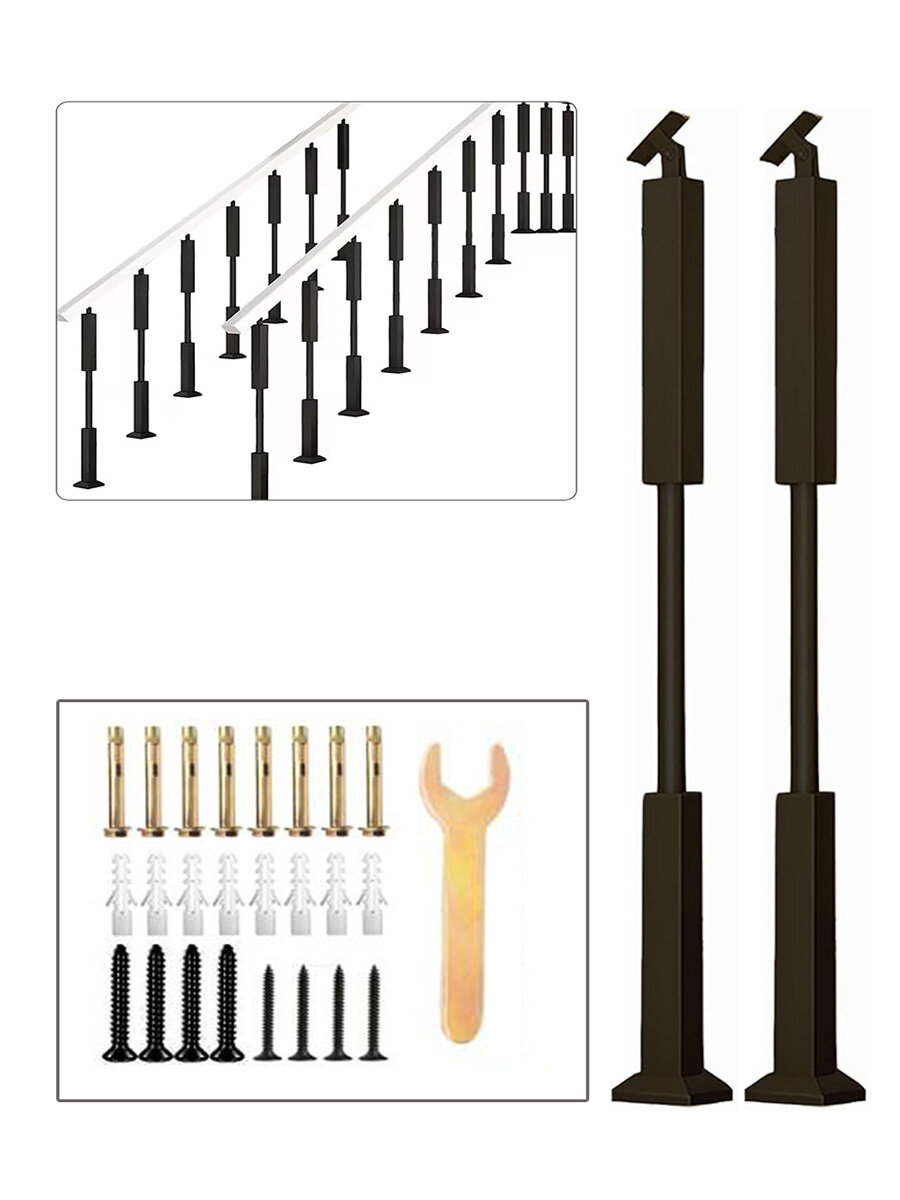 Металлические стойки для перил, 270 регулируемые для лестниц, крыльца, террасы (дерево, бетон, улица/помещение)