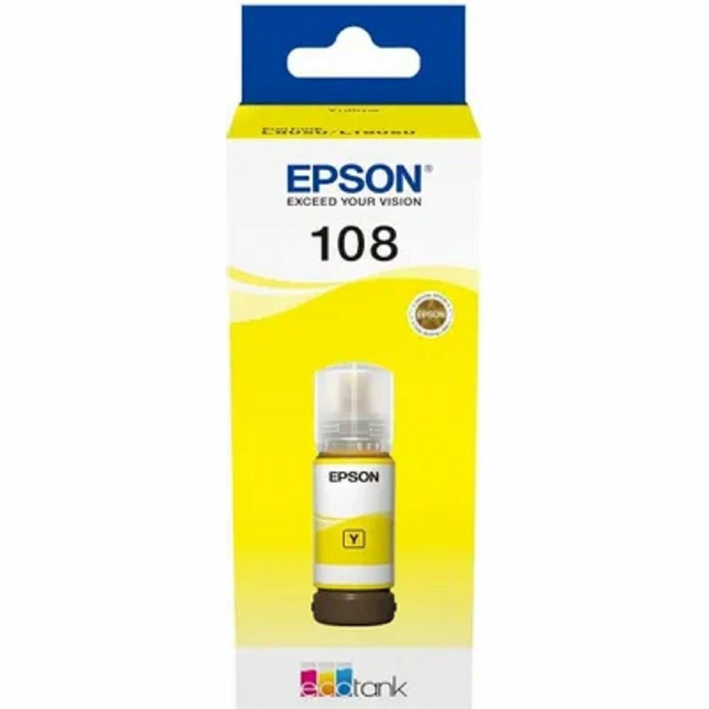 Epson Расходные материалы C13T09C44A Картридж 108 EcoTank Ink для L8050 L18050, Yellow 70ml