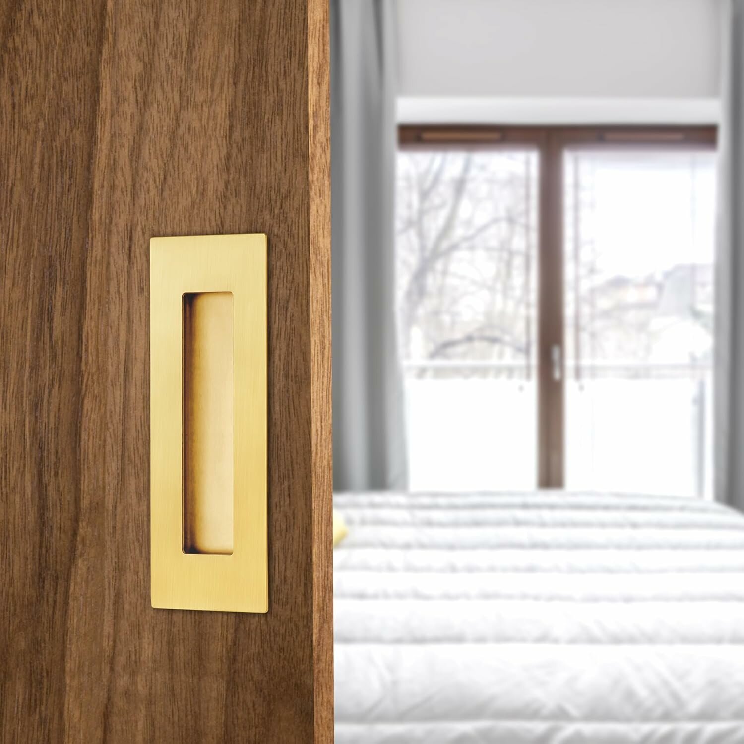 Набор из 2 встроенных скрытых ручек из нержавеющей стали, 150x50 мм