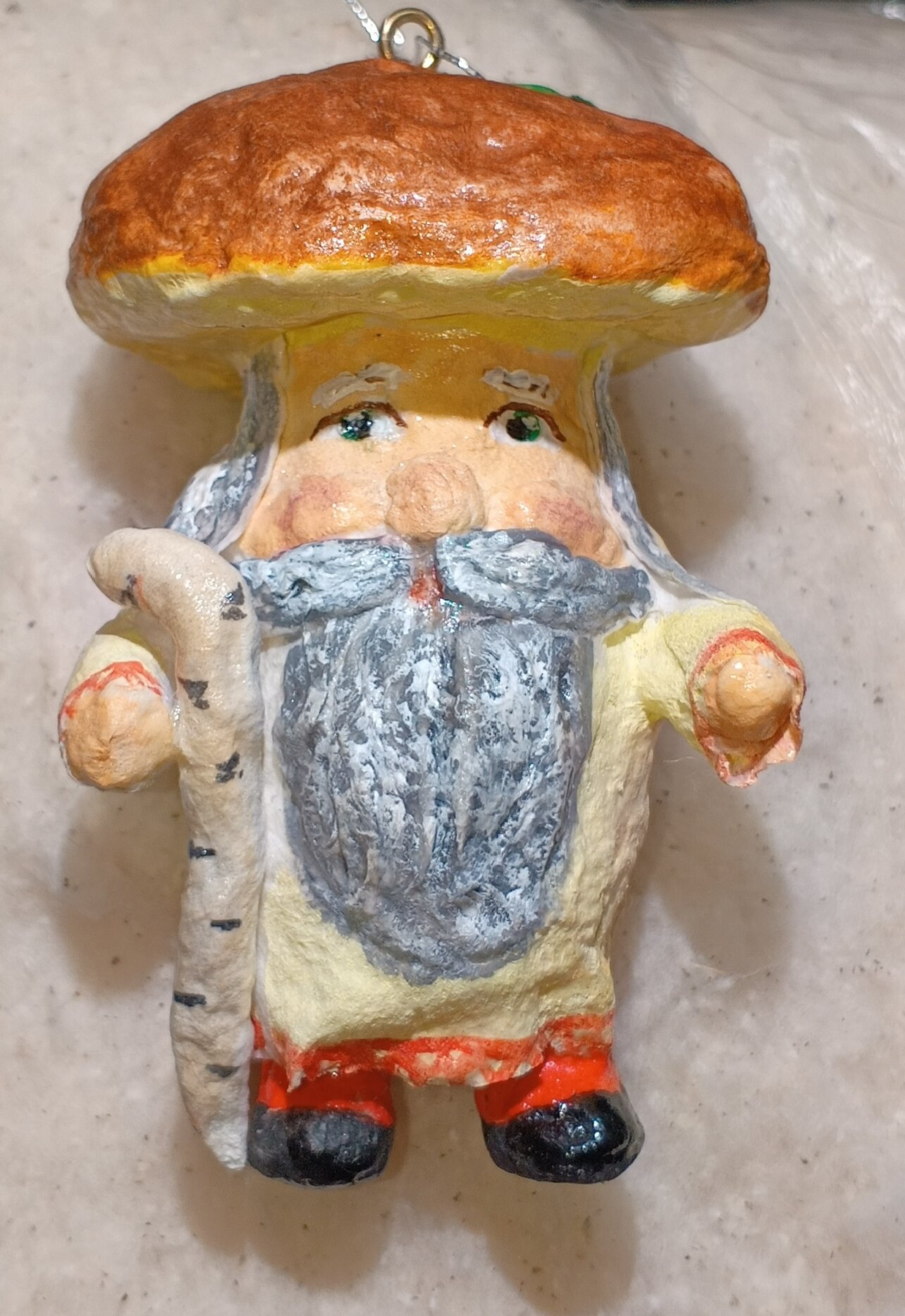 Ватная елочная игрушка Гриб Боровик