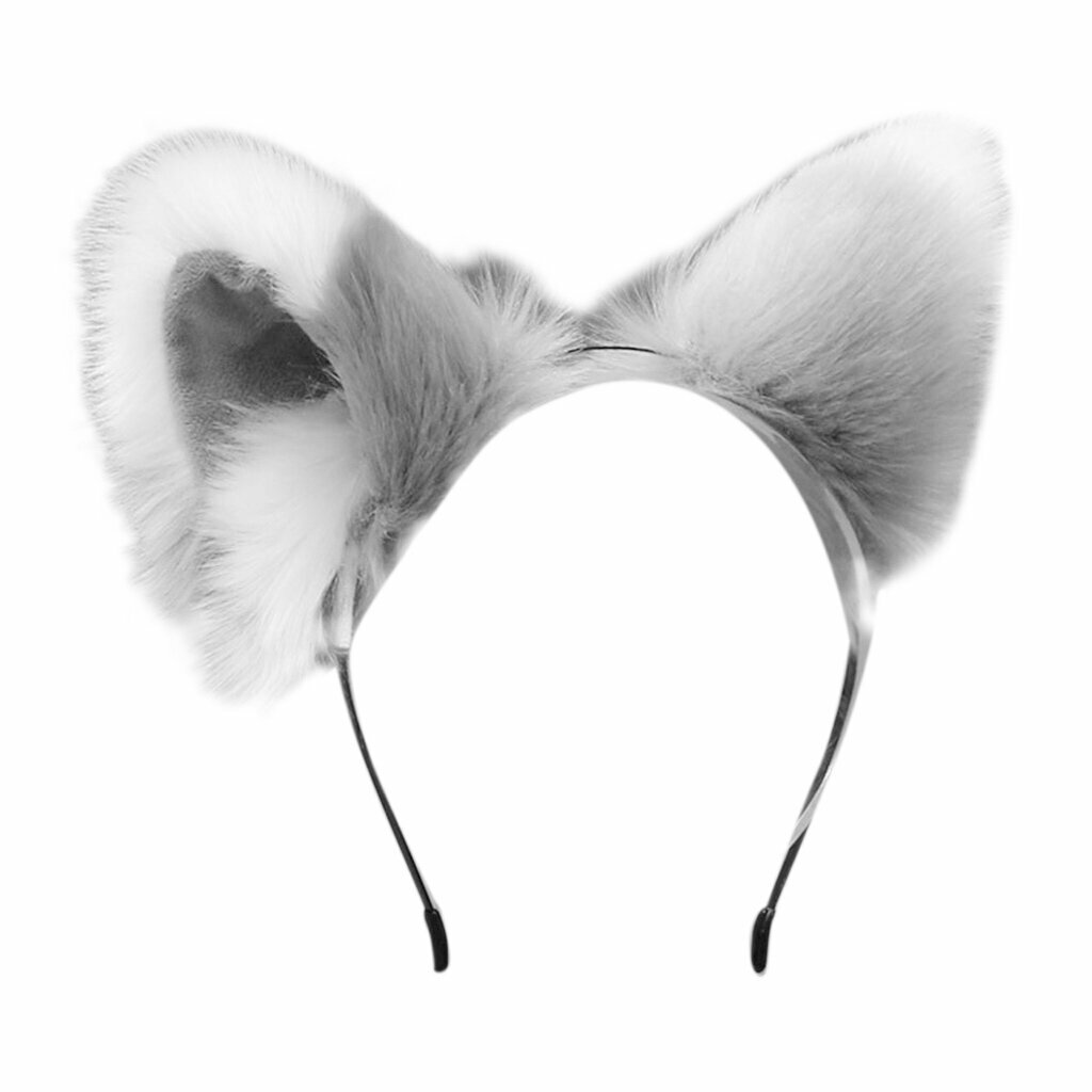 Women Realistic Long Furry Animal for Cat Ears Headband Lolita Kawaii Anime Hair Hoop Halloween Festival Party Headpiece Cosplay Costume Accessories