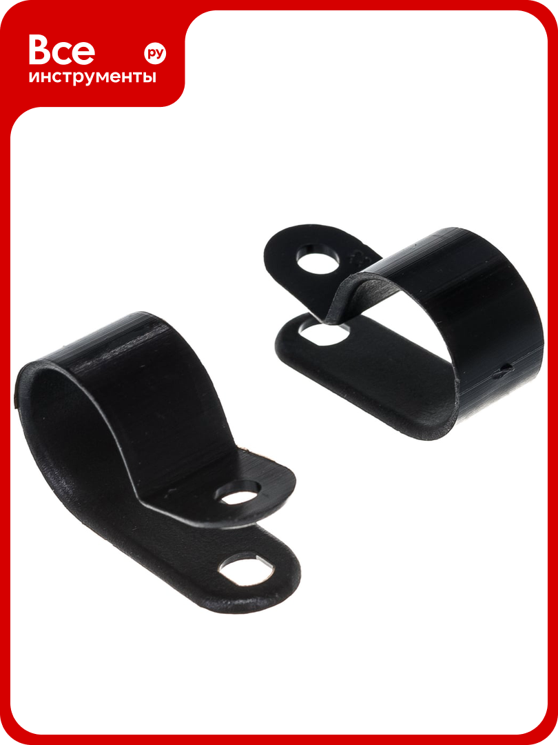 Кабельная скоба под винт REXANT 16 мм, черная, 50 шт. -1, для крепления к поверхности