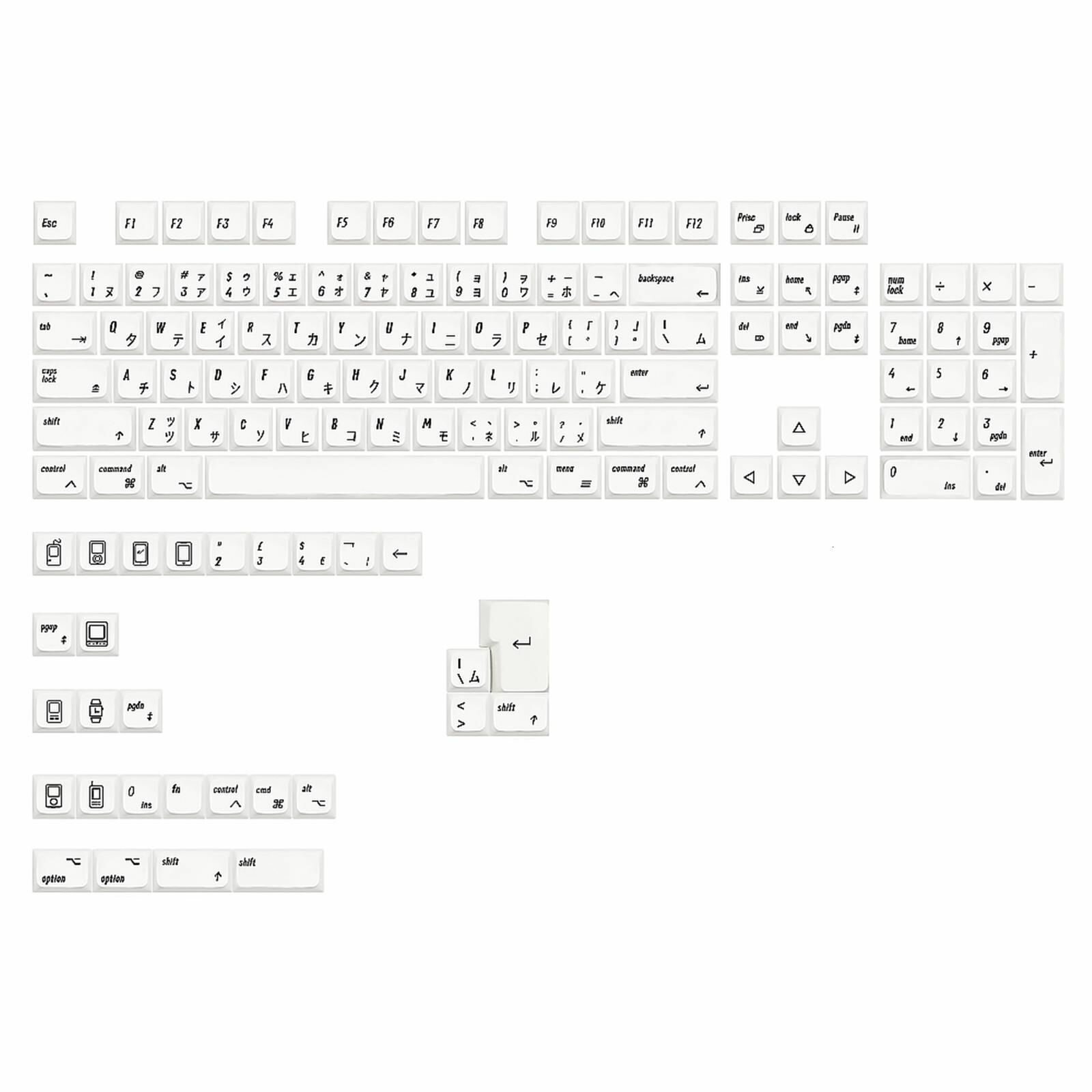 133Keys PBT Клавиши MDA Профиль для MX, Японский