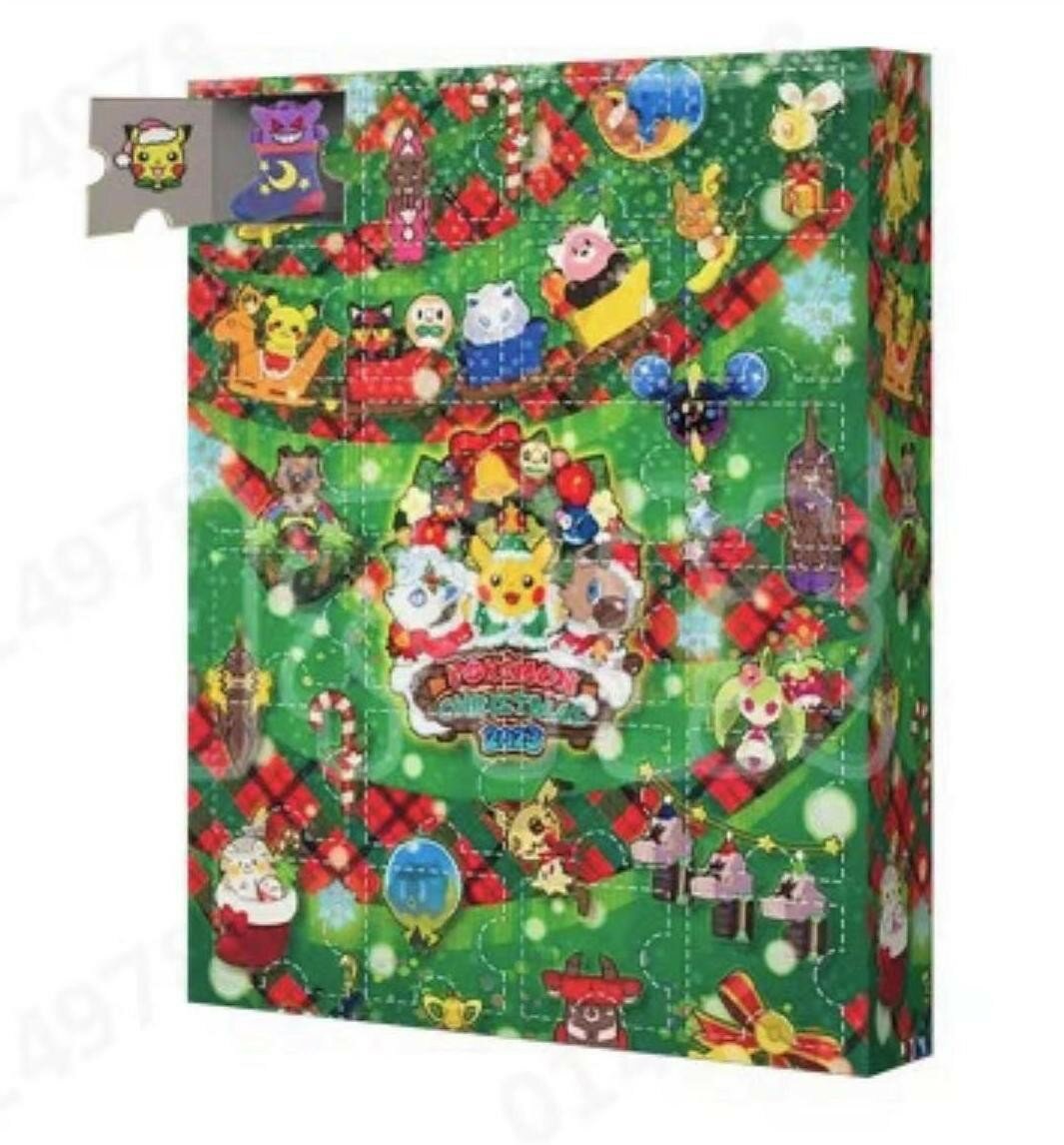 Рождественский адвент-календарь с покемонами Pikachu, подарочная коробка Pokémon, подарочная коробка Pokémon Hole