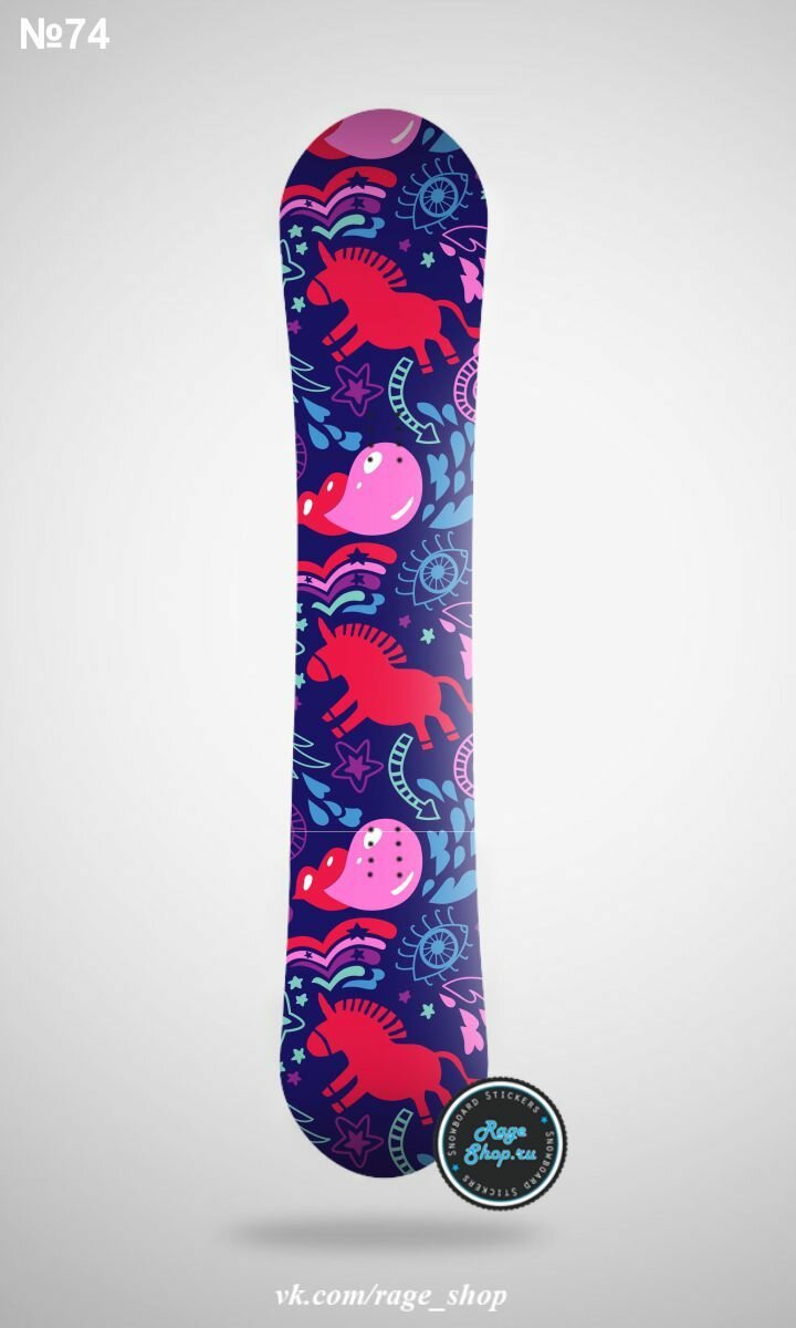 Наклейка на сноуборд полноразмерная водостойкая с ламинацией