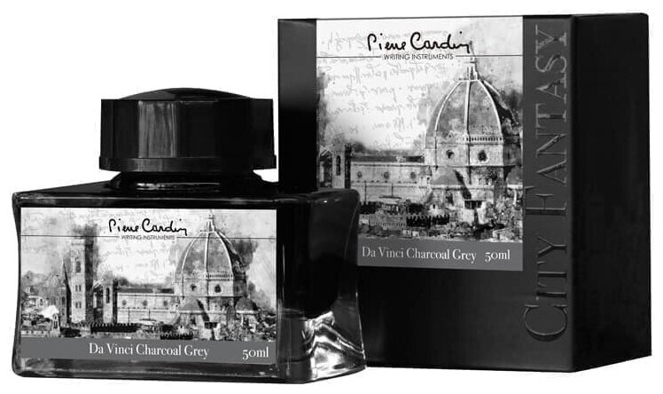 Флакон чернил Pierre Cardin 50мл, серия CITY FANTASY цвет Da Vinci Charcoal Grey (Серый да Винчи)