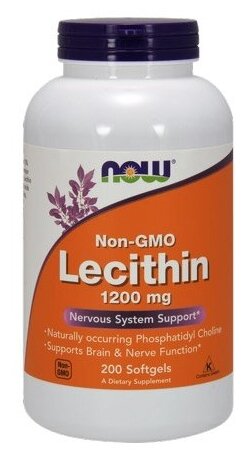 NOW Lecithin 1200 mg (200 гелевых капсул)