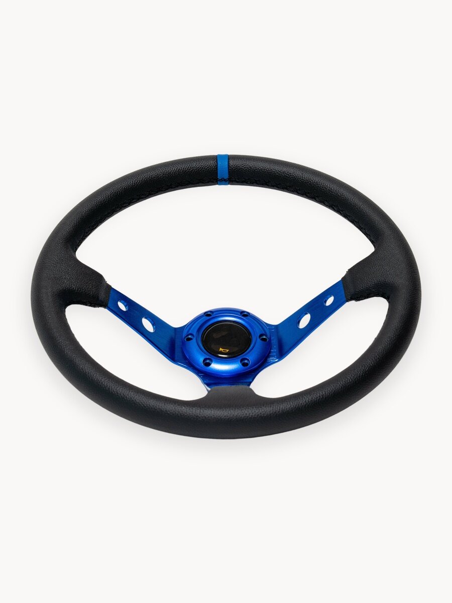 Универсальный спортивный руль для дрифта с вылетом кожа BLUE