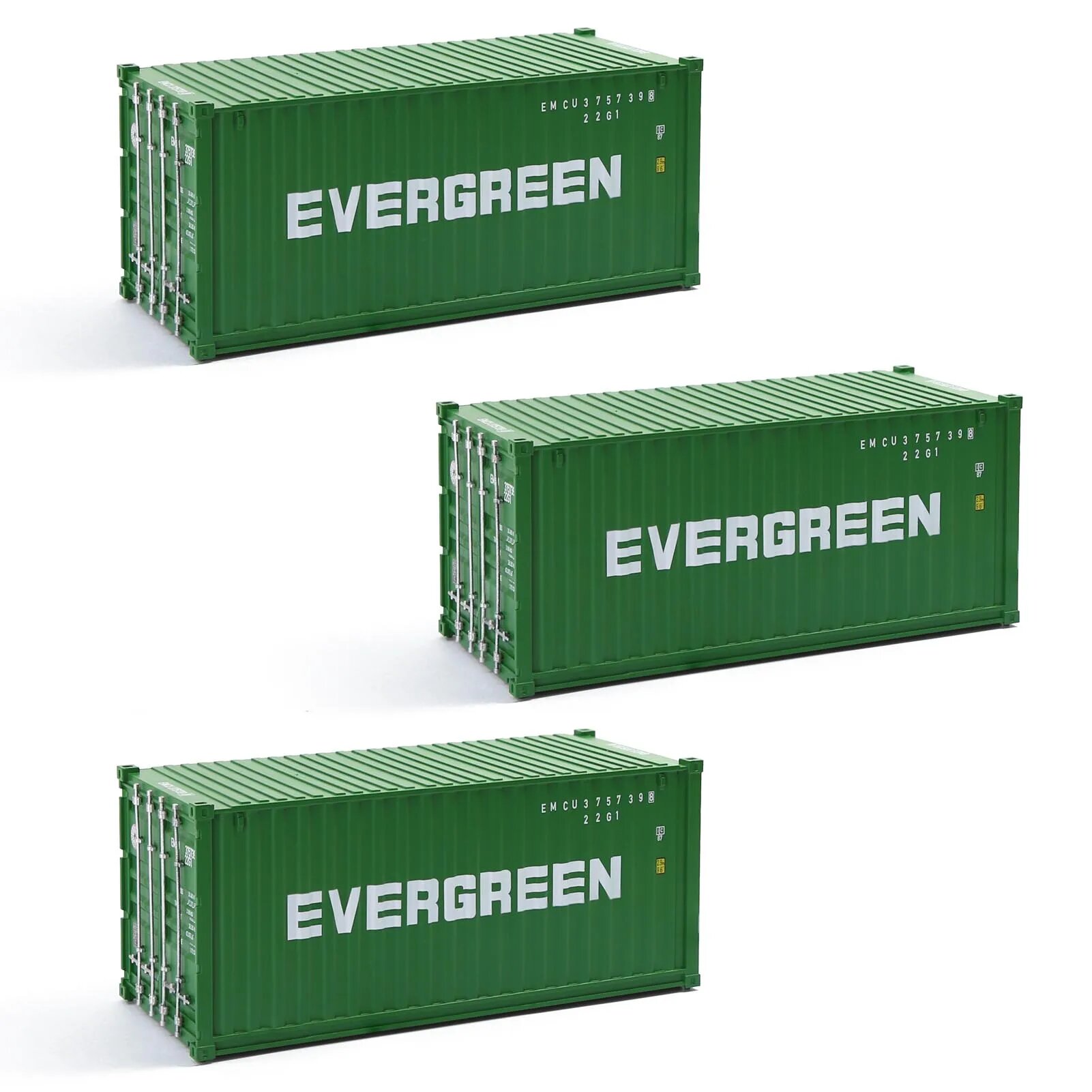 Evemodel набор грузовых контейнеров 20 футов C4320 EVERGREEN