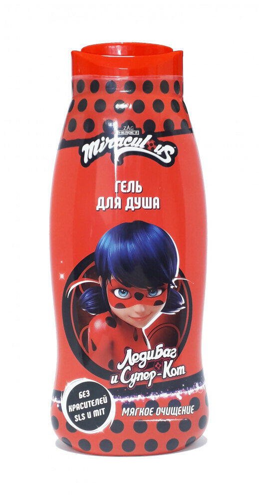 Леди БАГ и супер КОТ 400мл Гель для душа детский Леди Баг