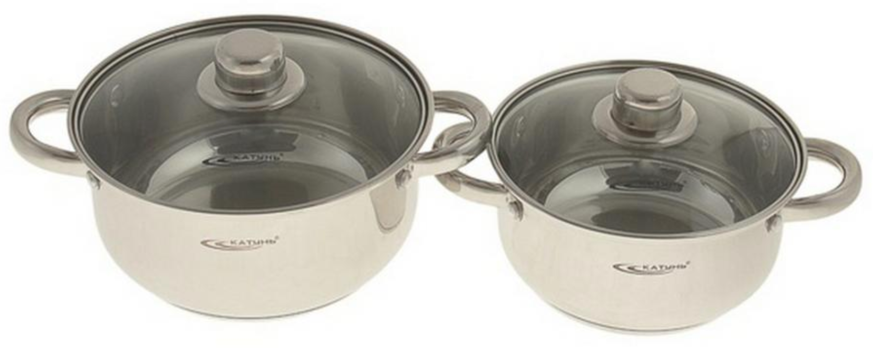 Набор посуды Катунь Гретта нержавеющая сталь, 4 предмета / для газовых и электрических плит