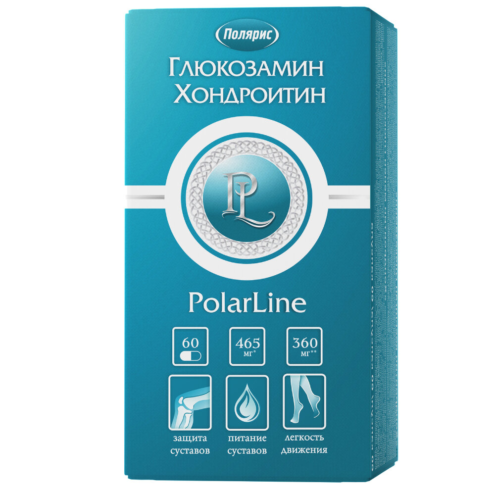 БАД Полярис Глюкозамин с хондроитином PolarLine 1100мг № 60 капсул 3942