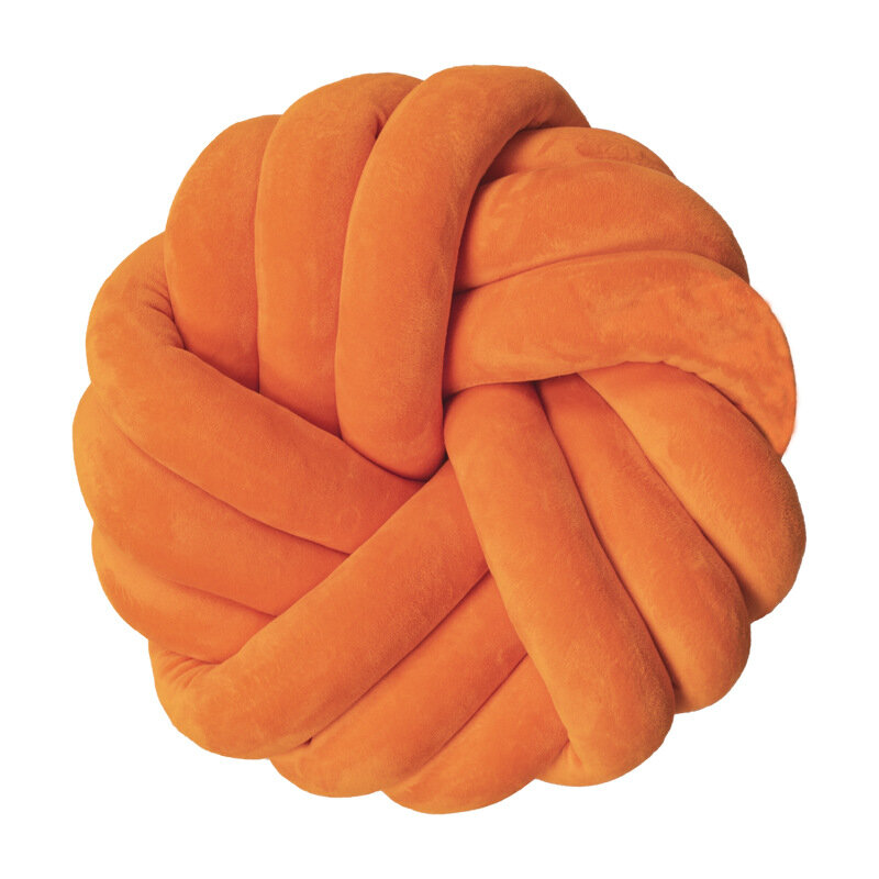 Подушка Nordic ins Twist Pillow, ручная работа, трехниточная веревка, 35x35x12 см, ярко-оранжевая