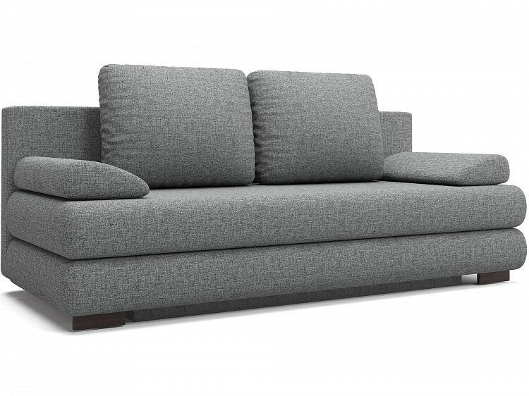 Прямой диван Лени Серый, еврокнижка, 210х95х86 см, с ящиком для белья