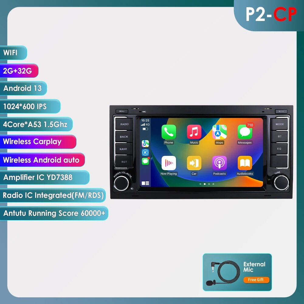 2-диночное автомобильное радио Carplay Android для Volkswagen VW Touareg Multivan T5 Transporte 2004-2011, автомобильное мультимедийное GPS-авторадио 7862
