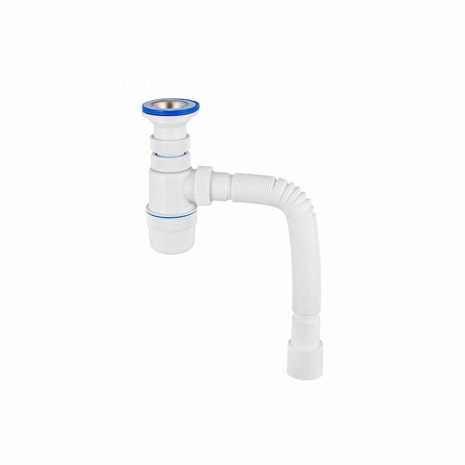 Сифон "Элит" с нержавеющей чашкой 70 мм, гофротрубой 800 мм