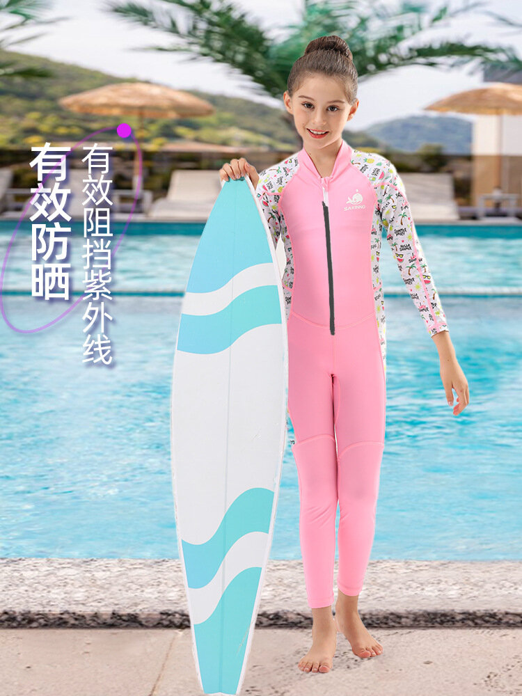 Новый детский гидрокостюм для мальчиков, защита от солнца, быстросохнущий, с длинным рукавом, костюм медузы для девочек, серфинг, снорклинг, плавание, парусный спорт, цельный купальник
