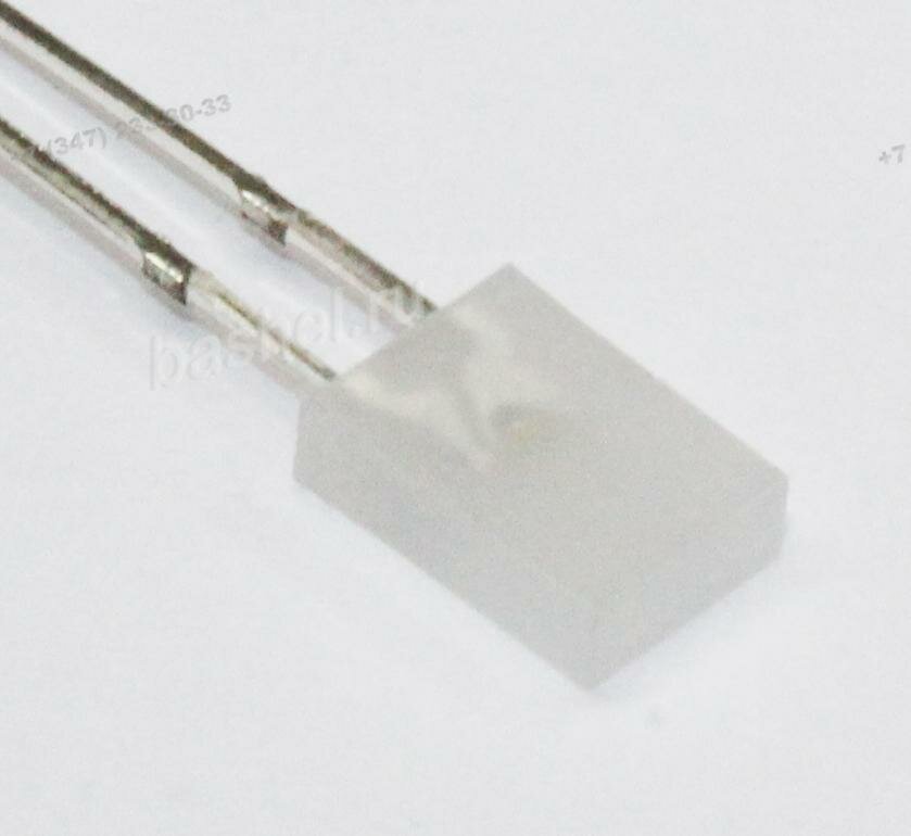 LED DIP 2x5x7mm DFL-2507UWW, Светодиод, прямоугольный матовый 2x5x7мм, белый, 700mcd, 120°, 3.3V