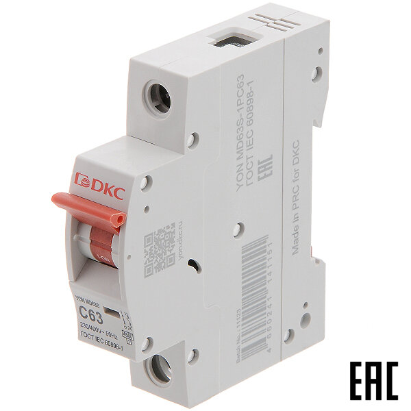Автоматический выключатель YON max MD63S-1PC63 63А/1п/ 4,5кА на Din-рейку ДКС (2 шт. в комплекте)