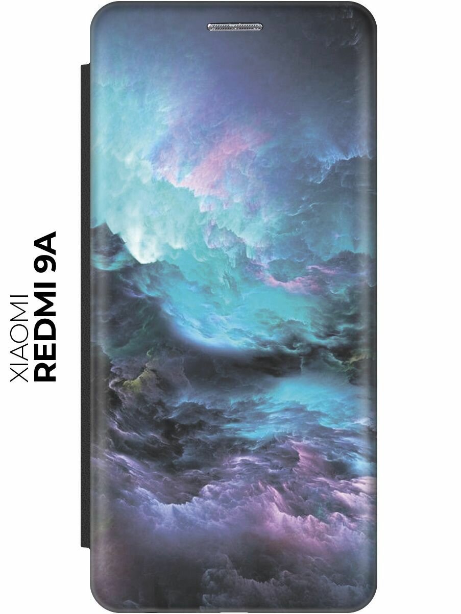 Чехол-книжка Внутри шторма на Xiaomi Redmi 9A / Сяоми Редми 9А черный