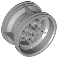 Wheel 43.2mm D. x 26mm Technic Racing Small, 6 Pin Holes, 56908 Light Bluish Gray U