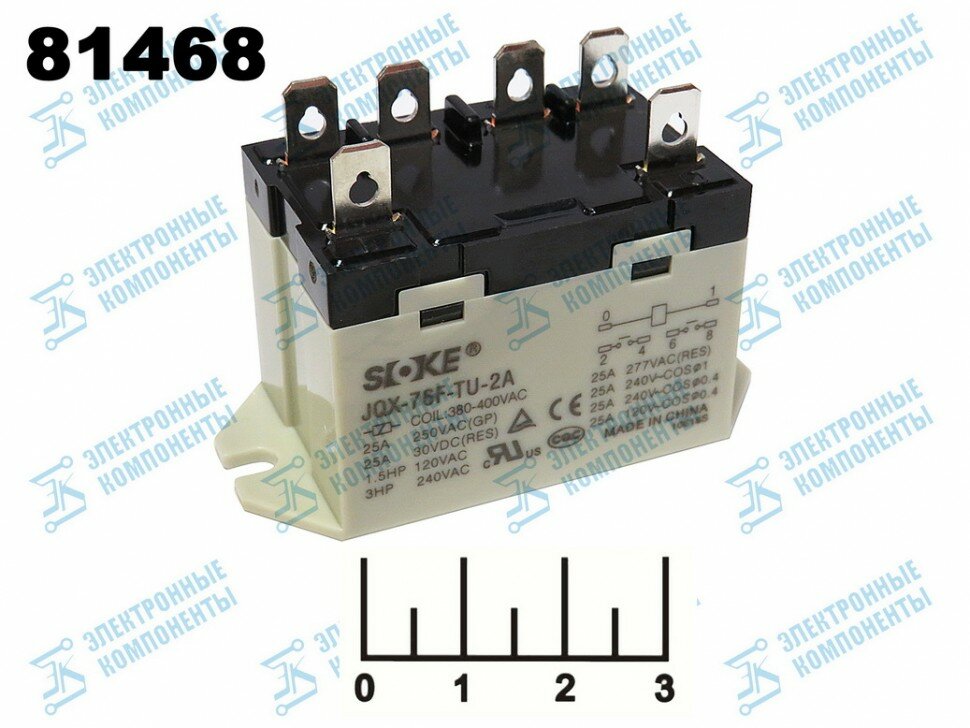 Реле ~380-400V 25A/277V JQX-76F-TU-2A (RGF2OU900)