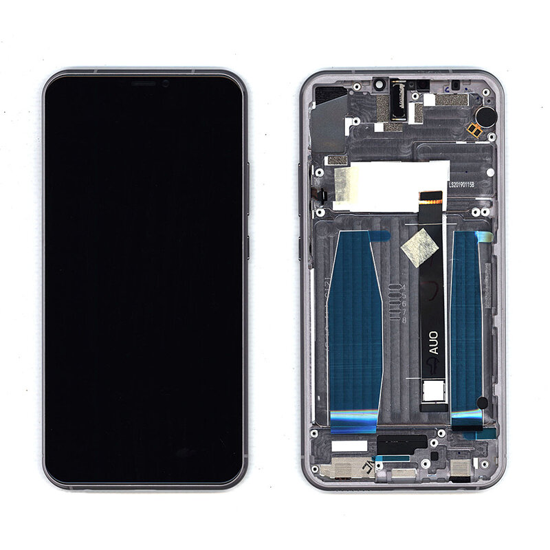 Дисплей (экран) в сборе с тачскрином для Asus ZenFone 5 ZE620KL черный с серебристой рамкой / 2246x1080