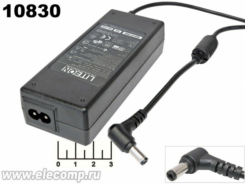 Блок питания 19V 4.74A Liteon AC-N216 импульсный (5.5*2.1/5.5*2.5) без шнура (восьмерка) (угол)