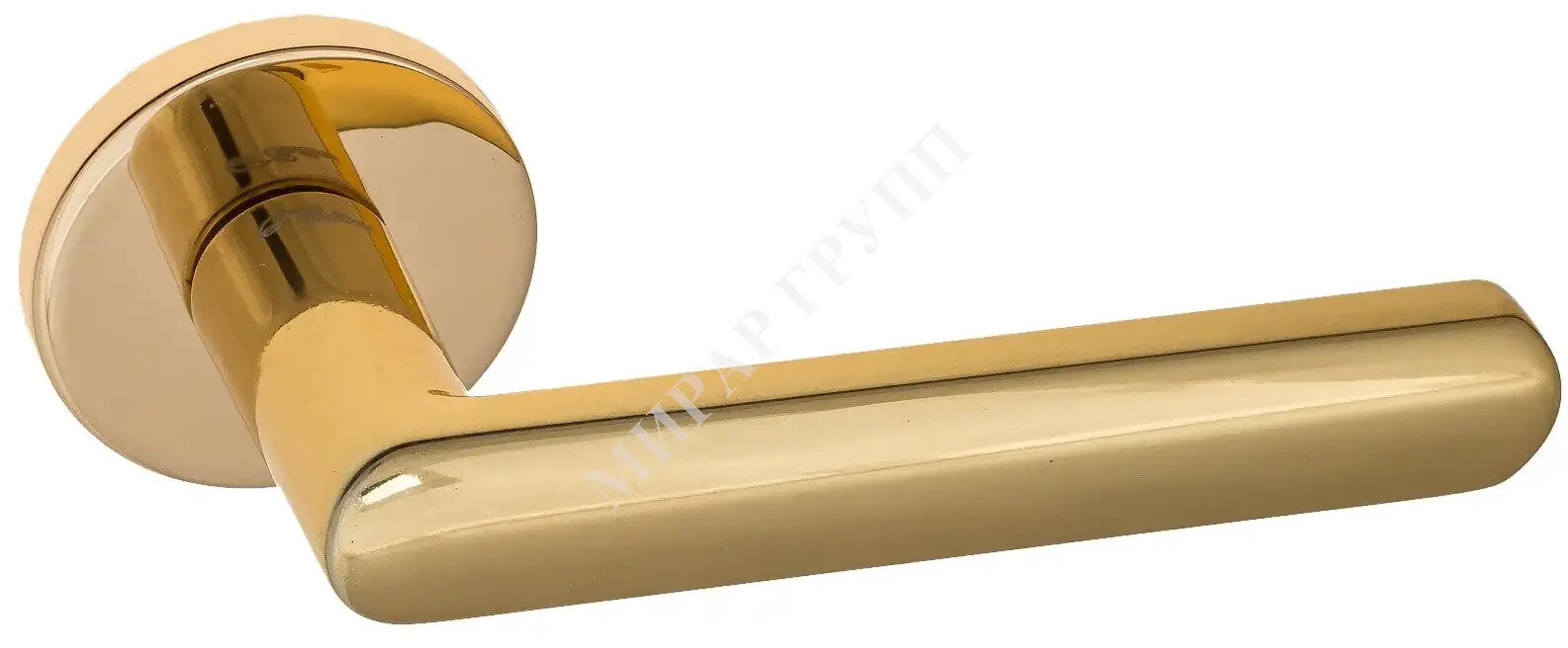 Дверная ручка Fratelli "NEVADA" 7 FS на круглой розетке полированная латунь