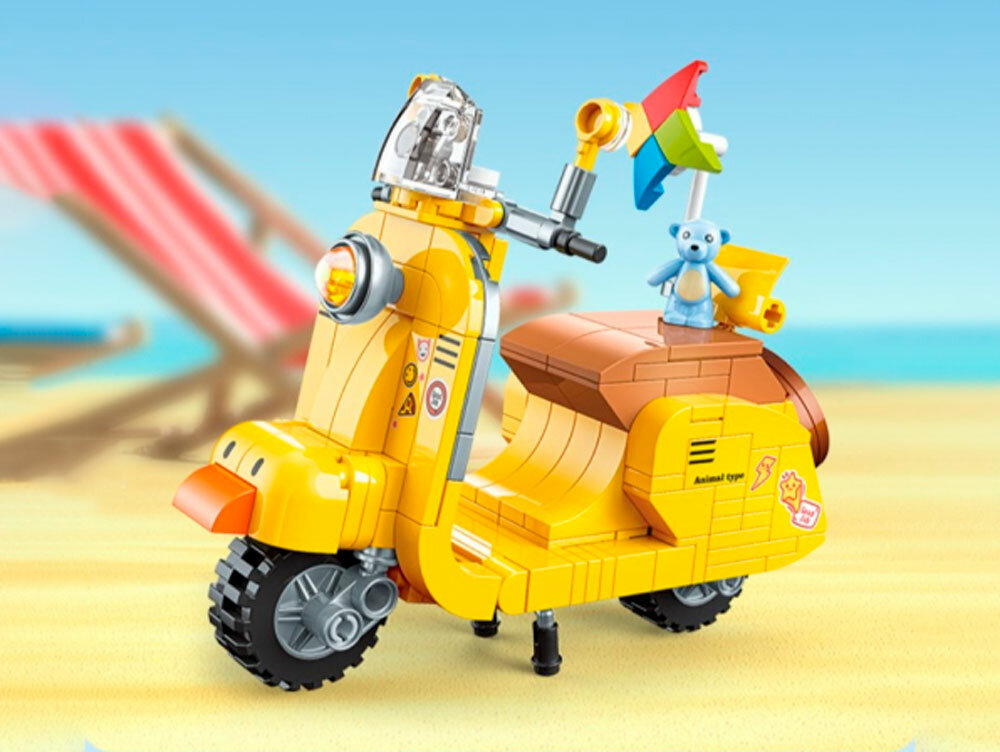 Конструктор JAKI JK8309 Конструктор Желтый мопед