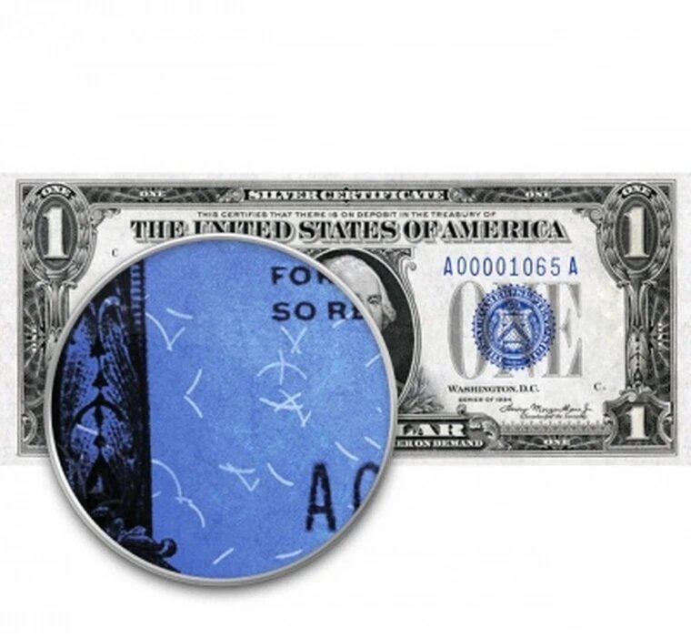 1 доллар 1934 США серебряный сертификат, сувенирная копия УФ штрихи, банкноты и купюры редкие коллекционные