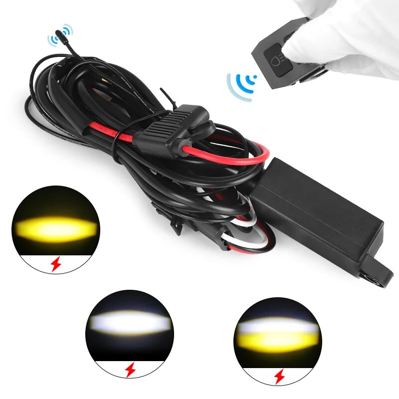 Реле для мотоциклетных фонарей, противотуманных фар, жгут проводов, переключатель, переключатель режима вспышки, ВКЛ./Выкл, проводка кабеля 12 В для кроссовых велосипедов, внедорожников, квадроциклов