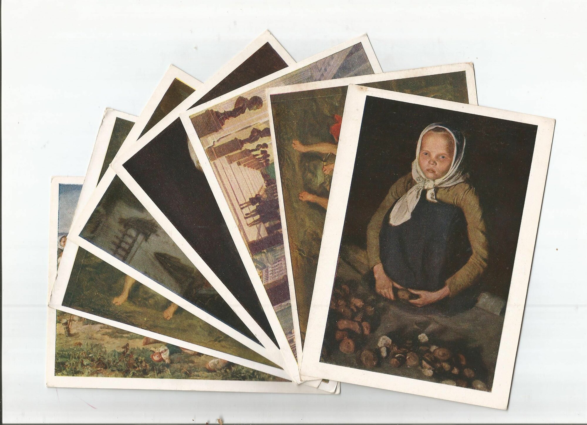 Набор открыток СССР 1951-1955 год. Искусство. Художники разных стран. Чистые, комплект 7 штук. Разные издательства. Карточка коллекционная