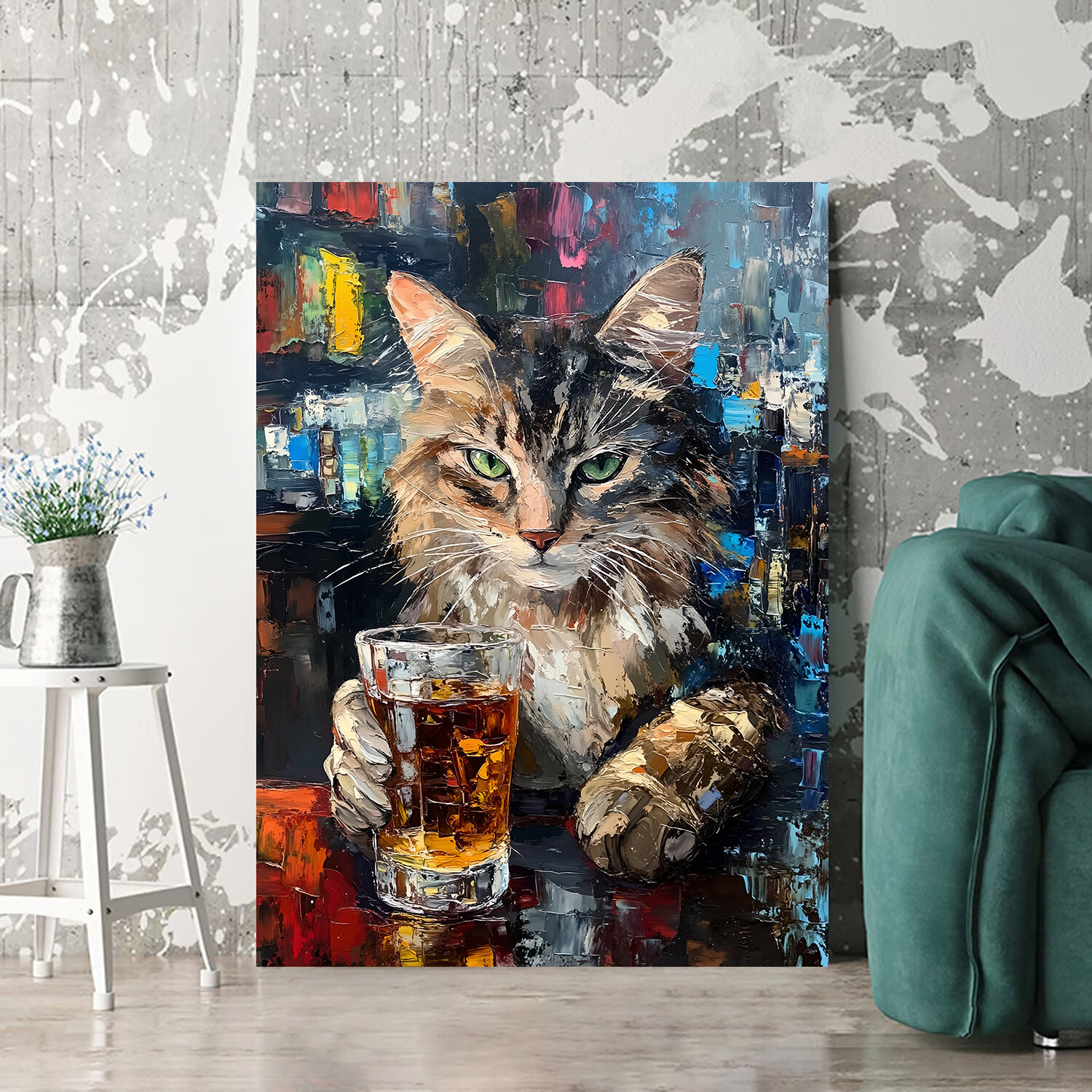 Коты / Картина с животными, картина с котом / на стену, 40х60 см.