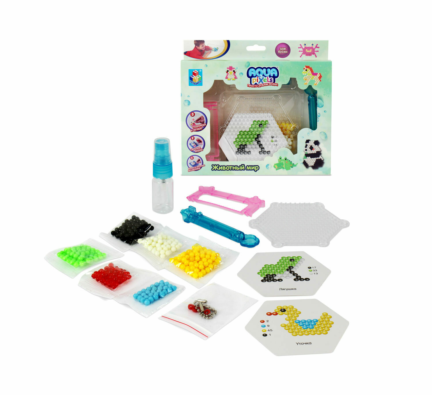 Аква-мозаика 1Toy Aqua Pixels "Животный мир" 339 деталей (Т15234)