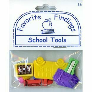 Пуговицы BLUMENTHAL LANSING "Favorite Findings", Школьные принадлежности, микс цветов, 7 шт