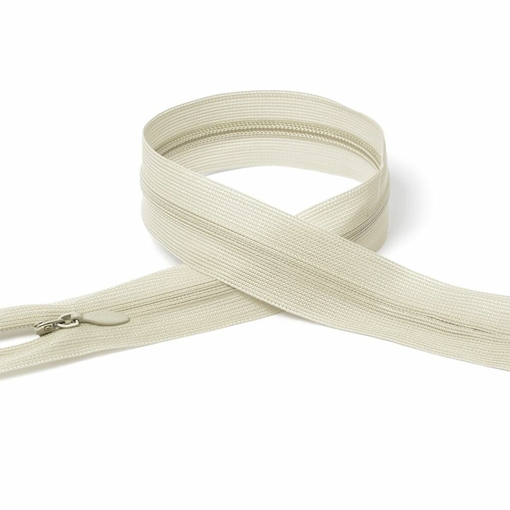 Молния MaxZipper пластиковая потайная № 3, 50 см неразъемная, цвет F307 натуральный упаковка 50 шт