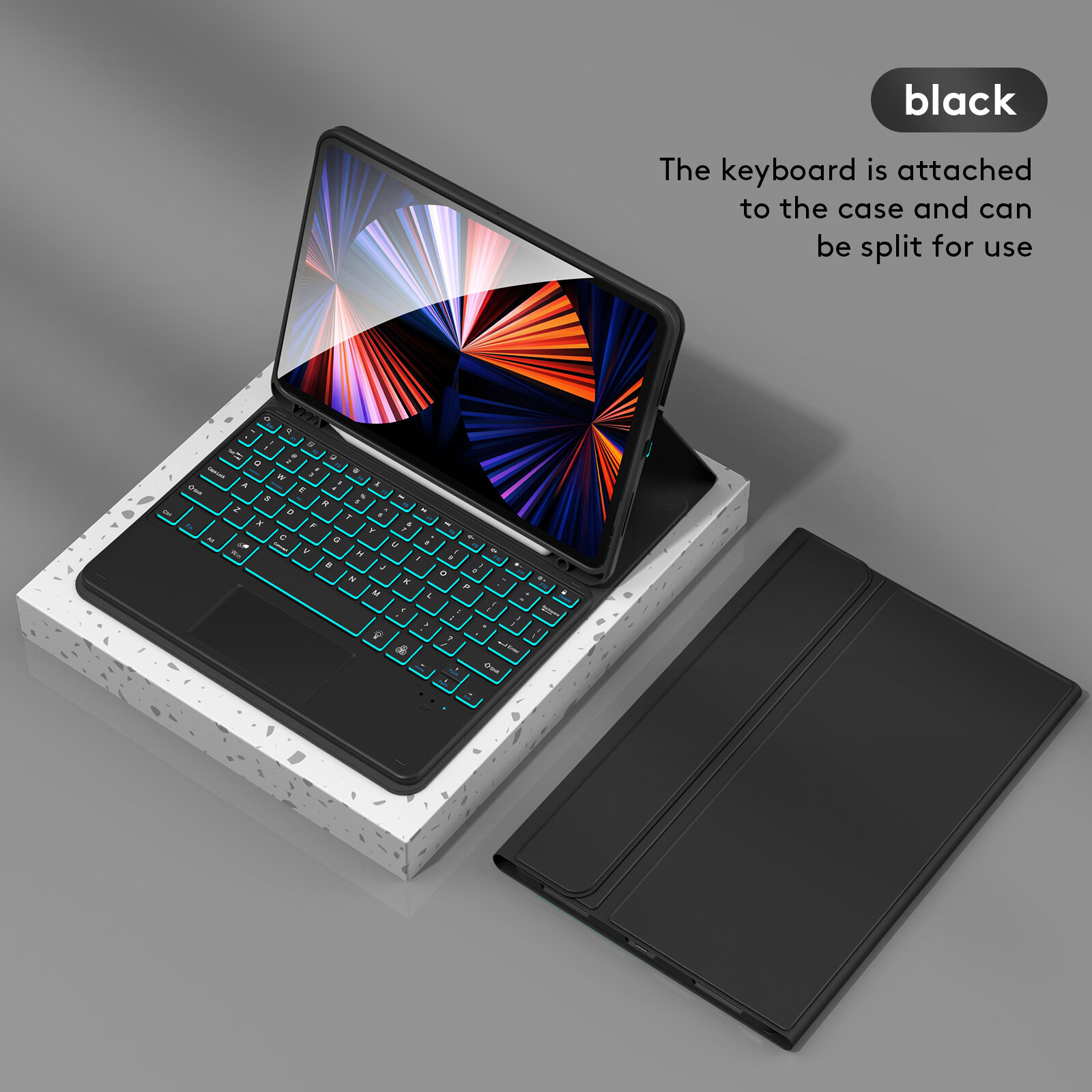 Беспроводная BT-клавиатура с подсветкой для iPad Air 4 10,9 дюйма Air5 10,9 дюйма Pro 11 дюймов 2018 2020 2021 2022, USB-клавиатура в кожаном чехле из искусственной кожи