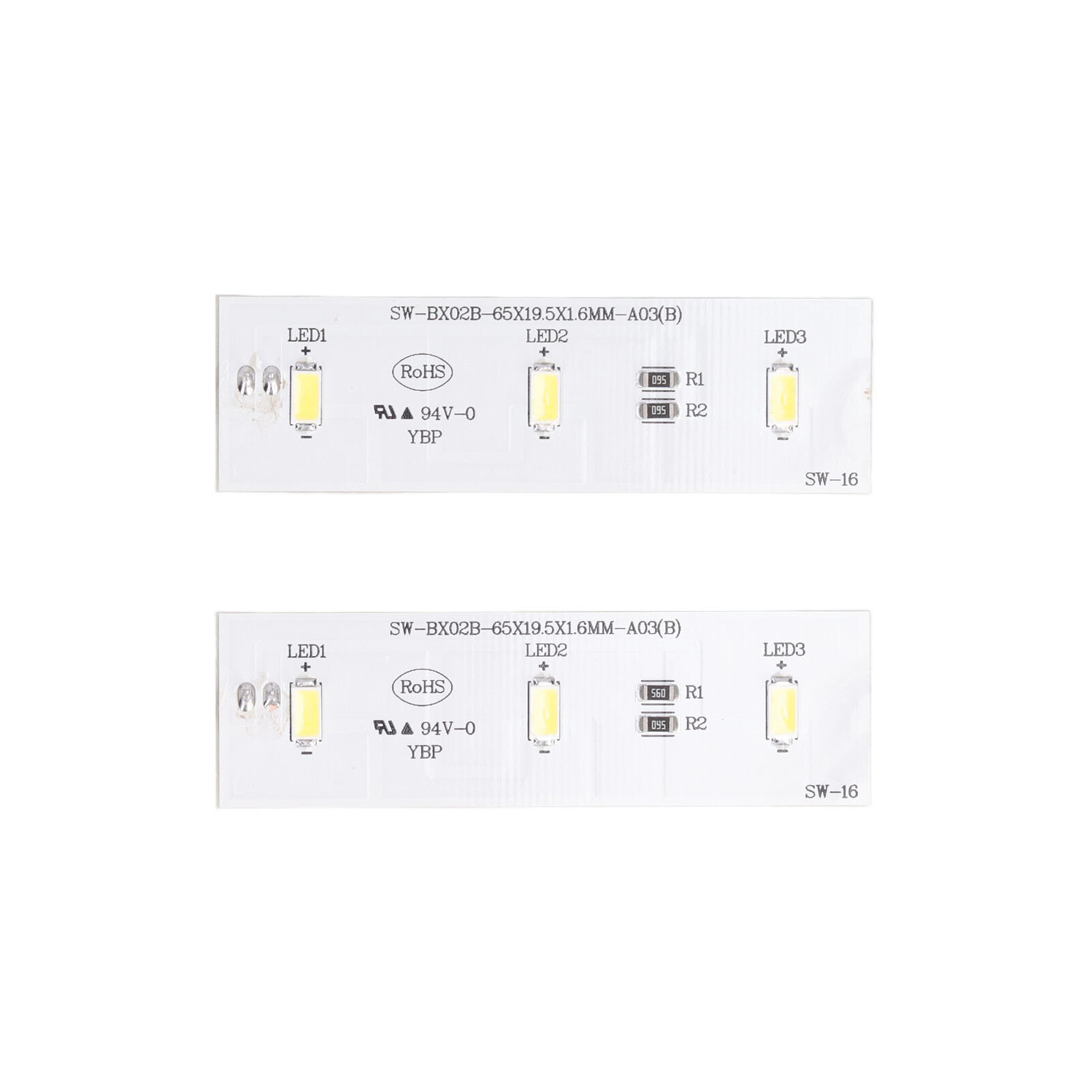 2Pcs Лента светодиодная для холодильника SW BX02B замена запчасти для ремонта морозильника и холодильника, белый свет 6000‑6500K, DC 12V, подходит для моделей Frestec, Electrolux, Homa,